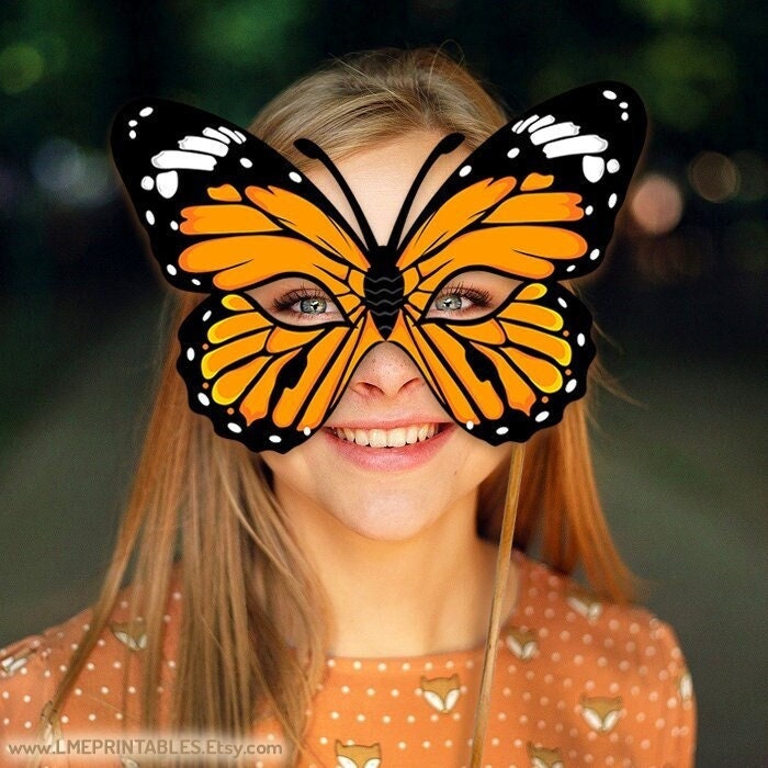 Monarch Butterfly Mask Printable Halloween Costume Animal - Etsy