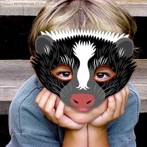 Skunk Mask Printable Halloween Costume Animal Masks Woodland | Etsy