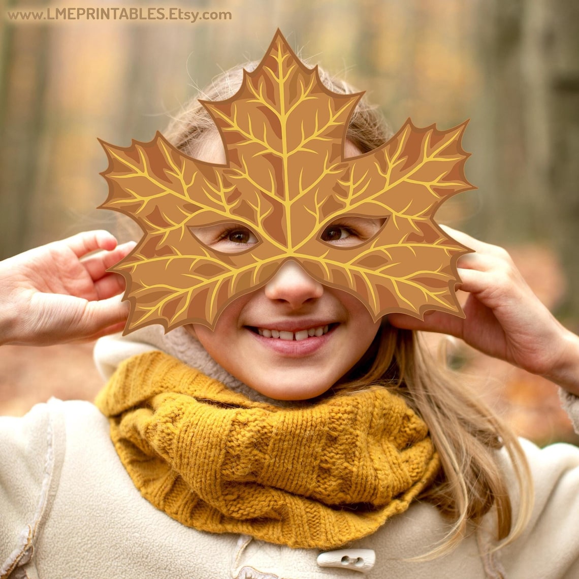 Maple Leaf Mask Printable Autumn Halloween Costume Canadian Tree ...