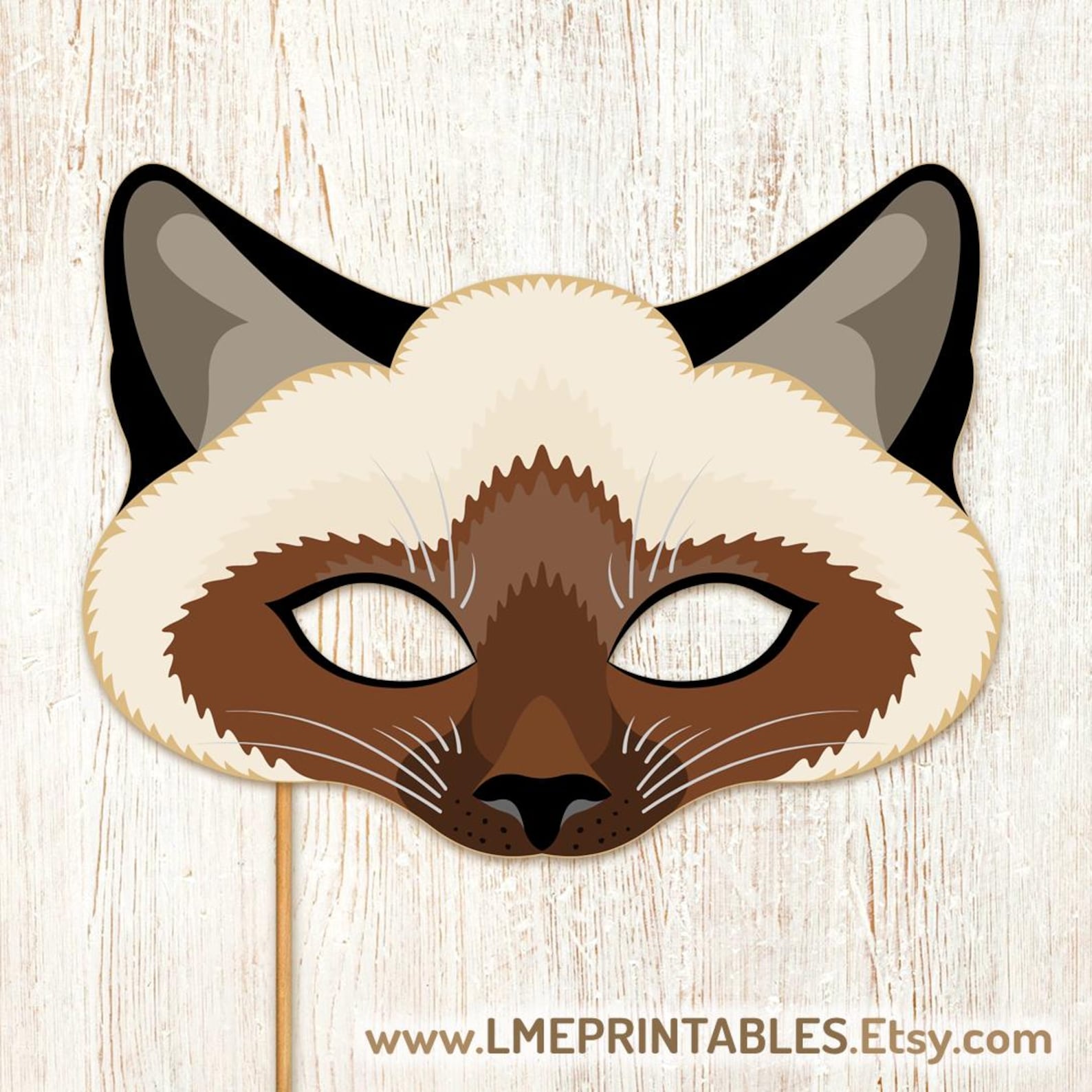 Siamese Cat Mask Printable Costume Animal Halloween Party Favor ...