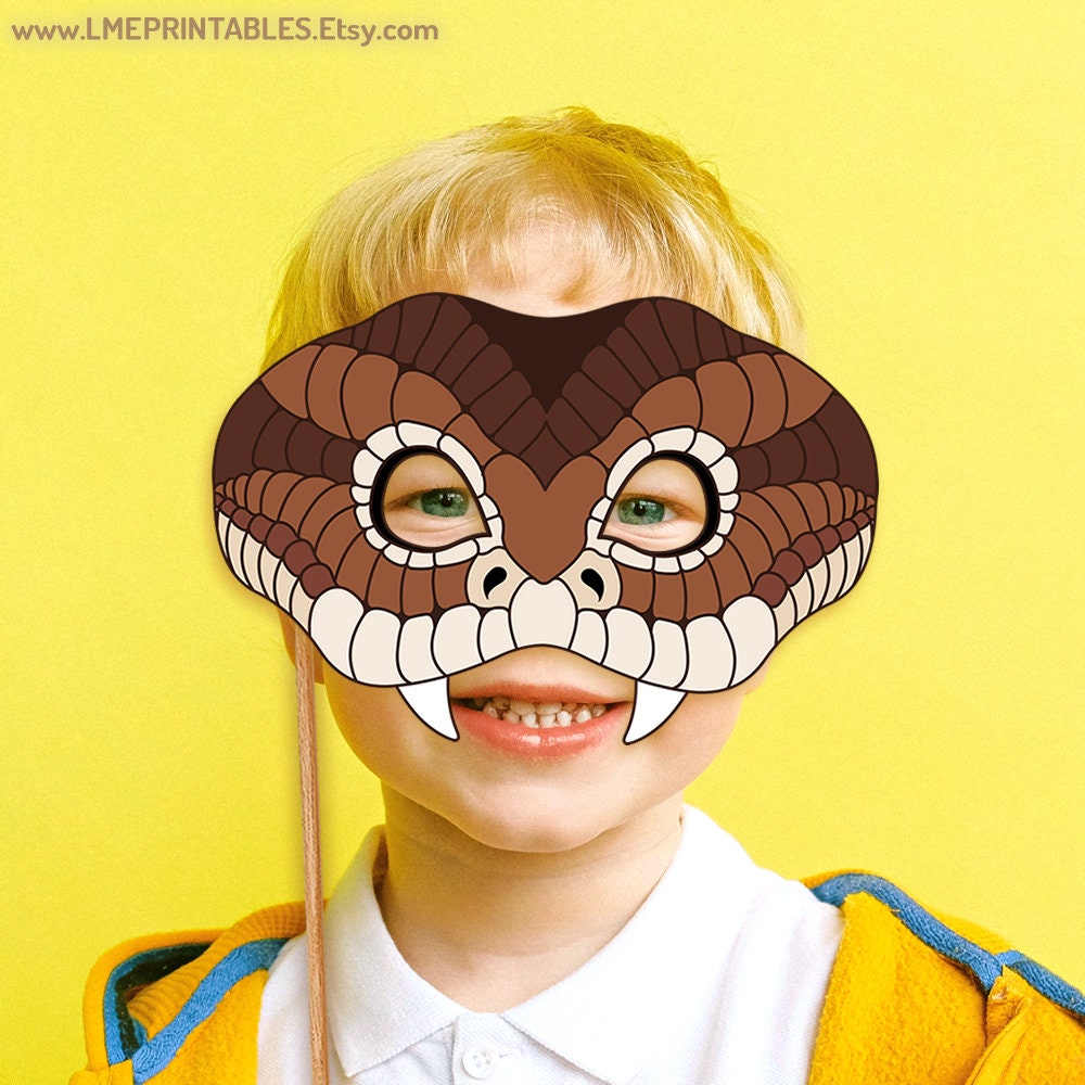 Snake Printable Mask DIY Costume Halloween Reptile Brown - Etsy