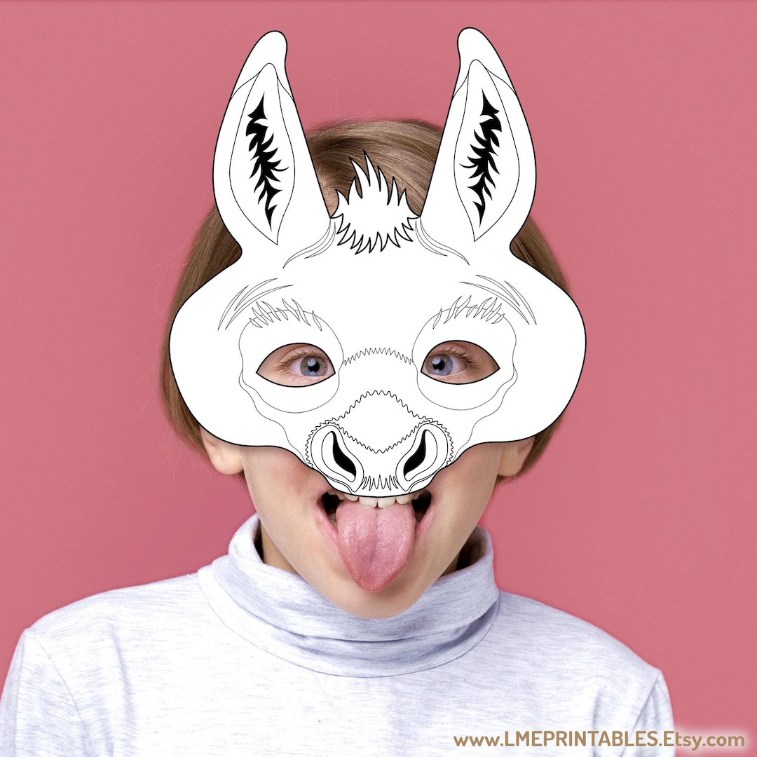 Free Printable Donkey Mask Template - FREE Templates