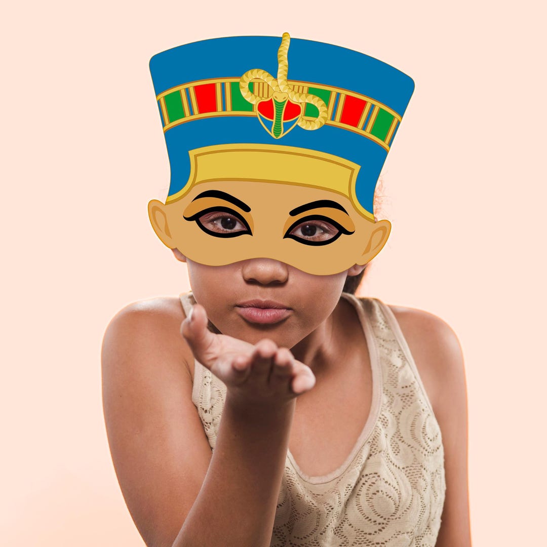 Nefertiti Mask Printable Egyptian Queen Costume Ancient Egypt School ...