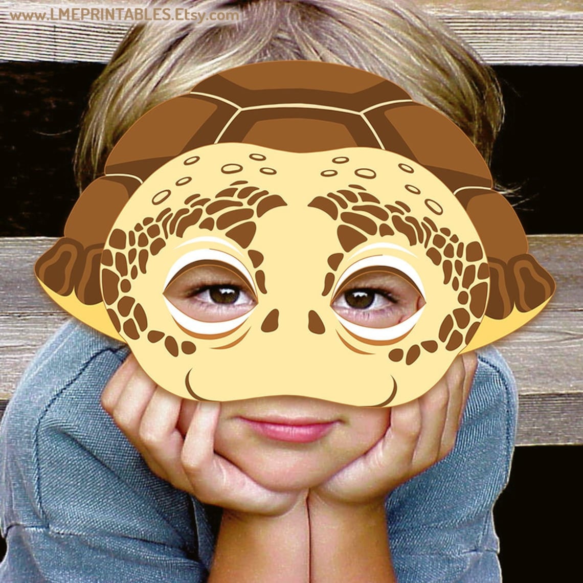 Turtle Printable Mask Sea Tortoise Costume Aquatic Animal - Etsy