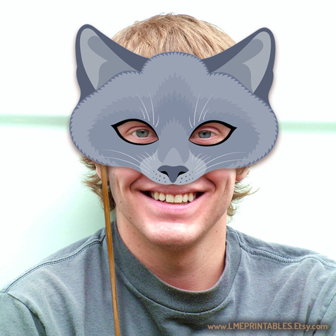 Russian Blue Cat Printable Mask Halloween Party Costume Animal - Etsy