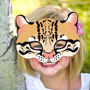 Ocelot Mask Printable Leopard Animal Carnival Halloween Costume Kid ...