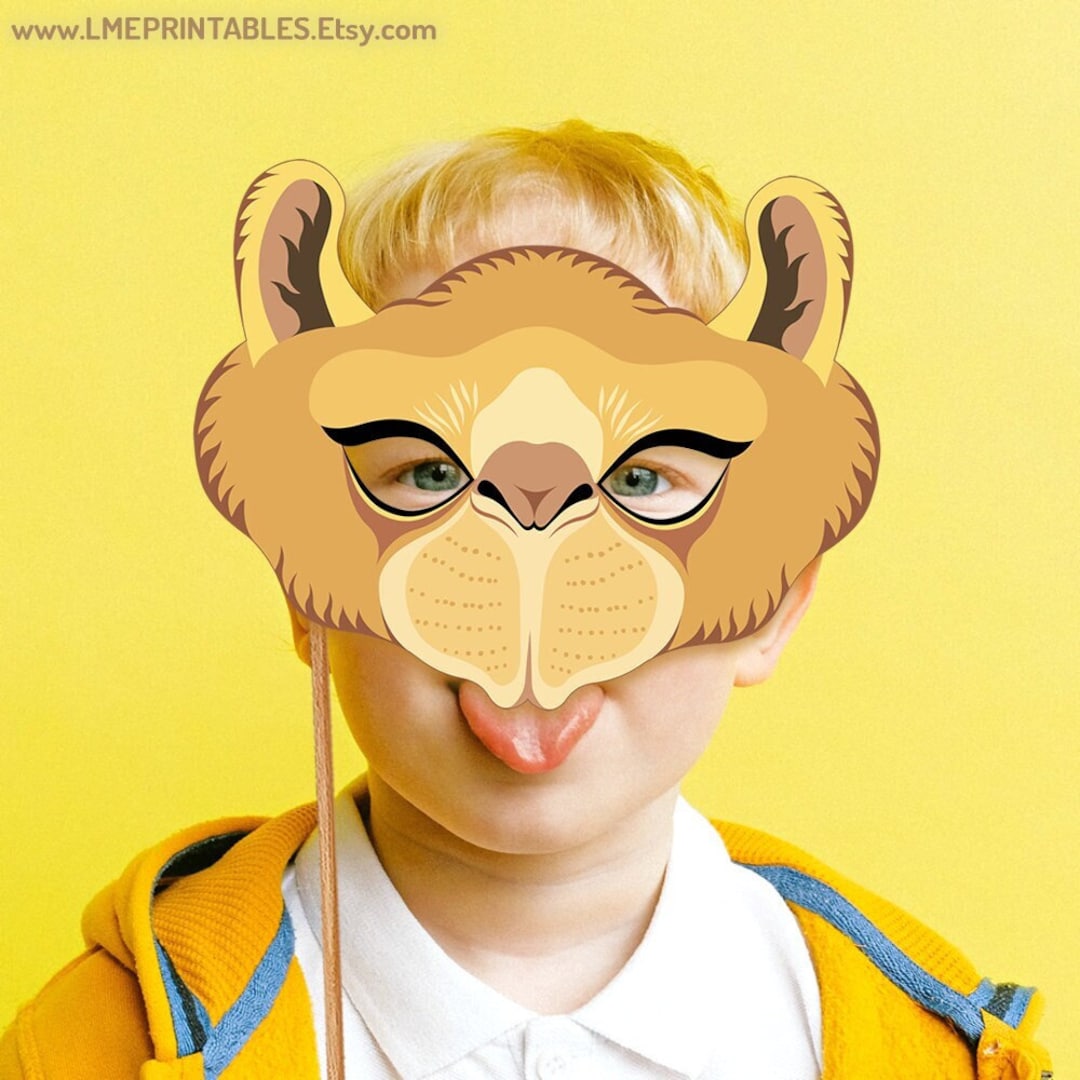 Camel Printable Mask Halloween Costume Safari Egypt Dromedary Animal ...