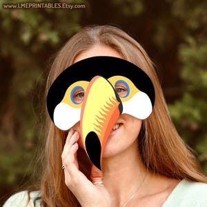 Toucan Mask Printable Costume Bird Paper Craft Tropical Animal Template ...
