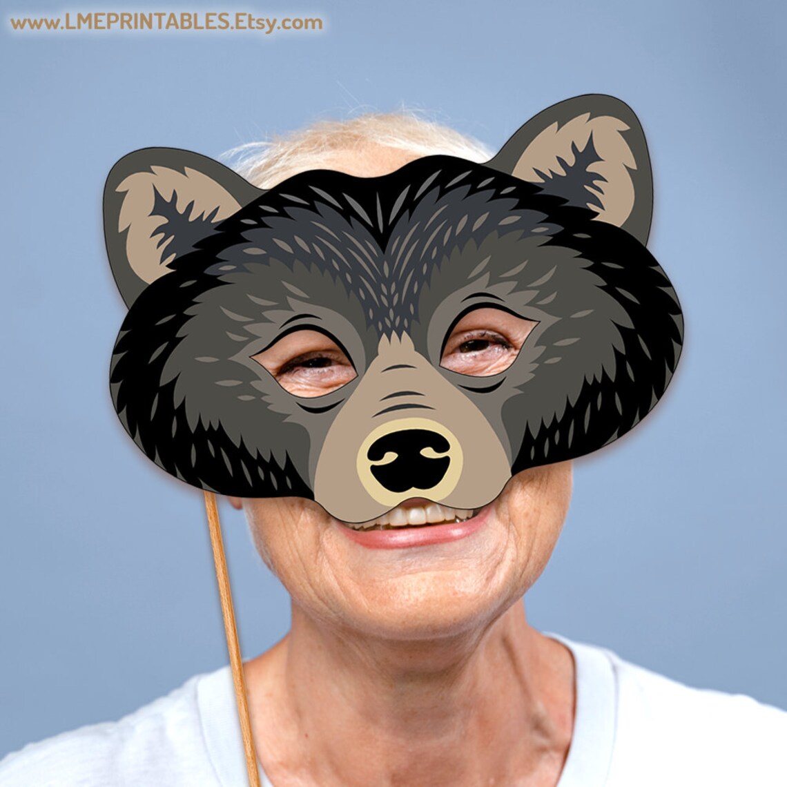 Black Bear Mask Printable Halloween Costume Woodland Animal - Etsy