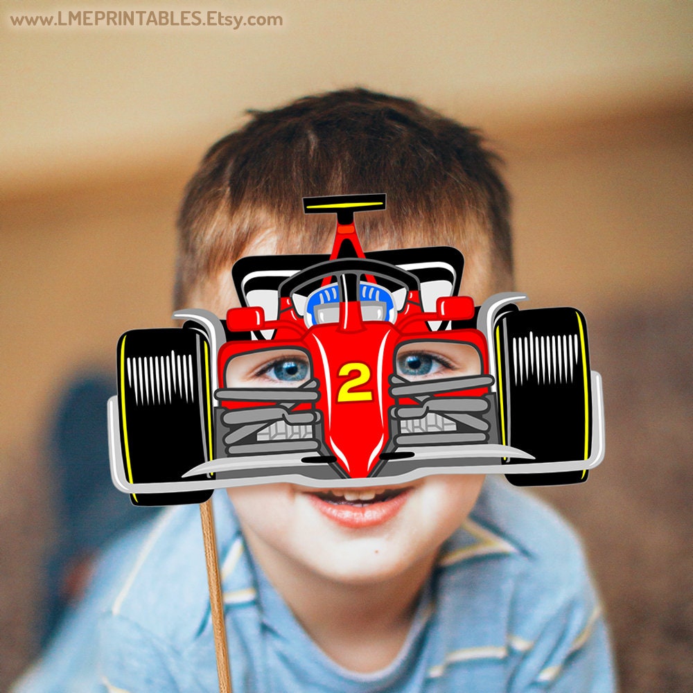 Race Car Mask Printable Formula 1 Costume Birthday Party Favor ...
