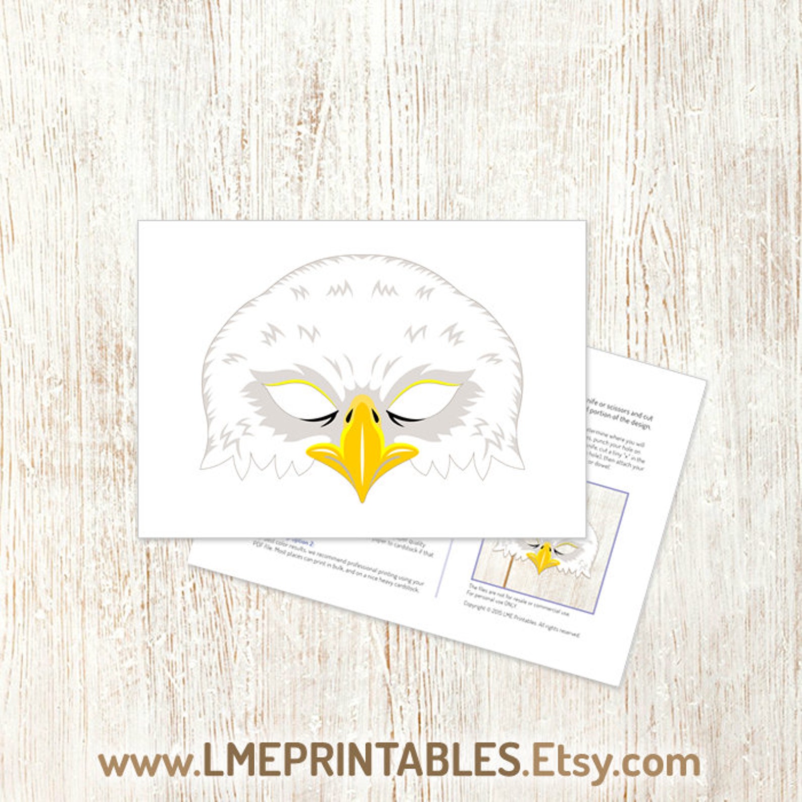 Bald Eagle Mask Printable Halloween Falcon Paper Costume Animal ...