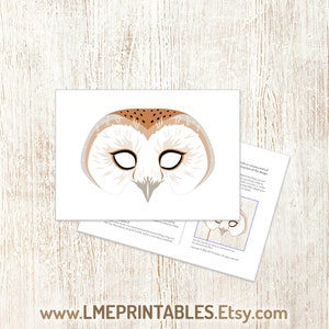 Barn Owl Mask Bird Printable Halloween Costume Party Favor School Paper ...