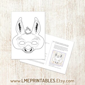 Donkey Coloring Mask Printable Halloween Costume Colouring Animal Farm ...