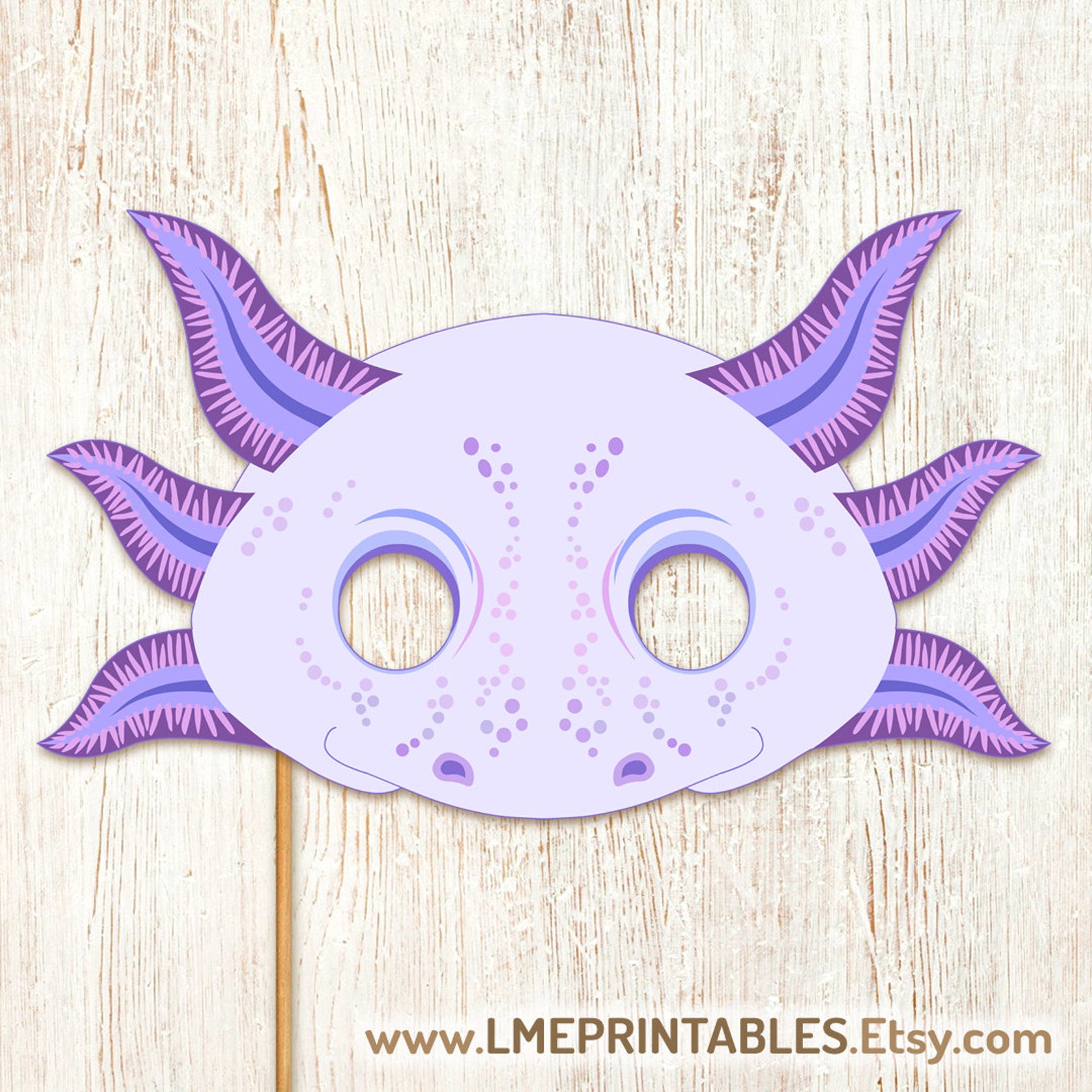 Lavender Axolotl Mask Printable Halloween PDF Paper Costume Template ...
