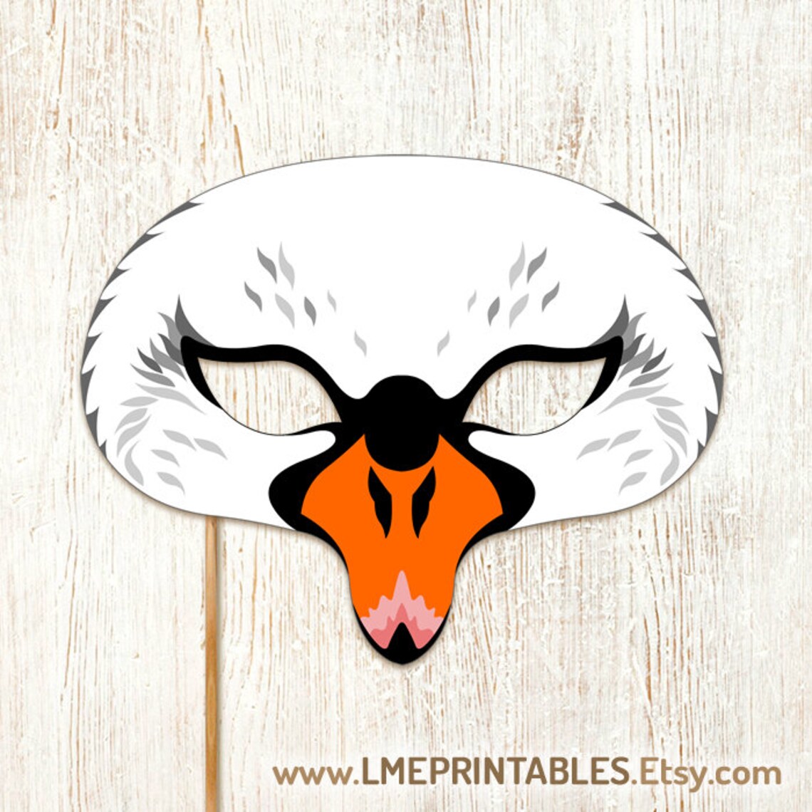 Swan Mask Printable Halloween Costume White Bird Ugly Duckling - Etsy