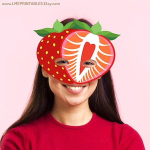 Strawberry Mask Printable Costume Food Activity Fruit School Halloween ...