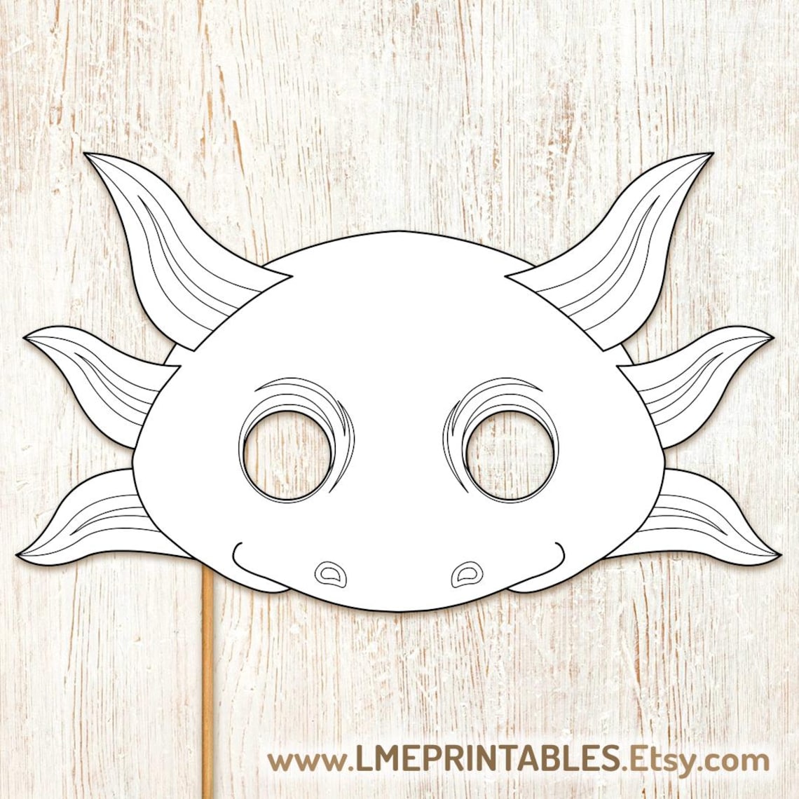 Axolotl Coloring Mask Printable Halloween Costume School Activity Book ...