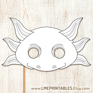 Axolotl Coloring Mask Printable Halloween Costume School Activity Book ...