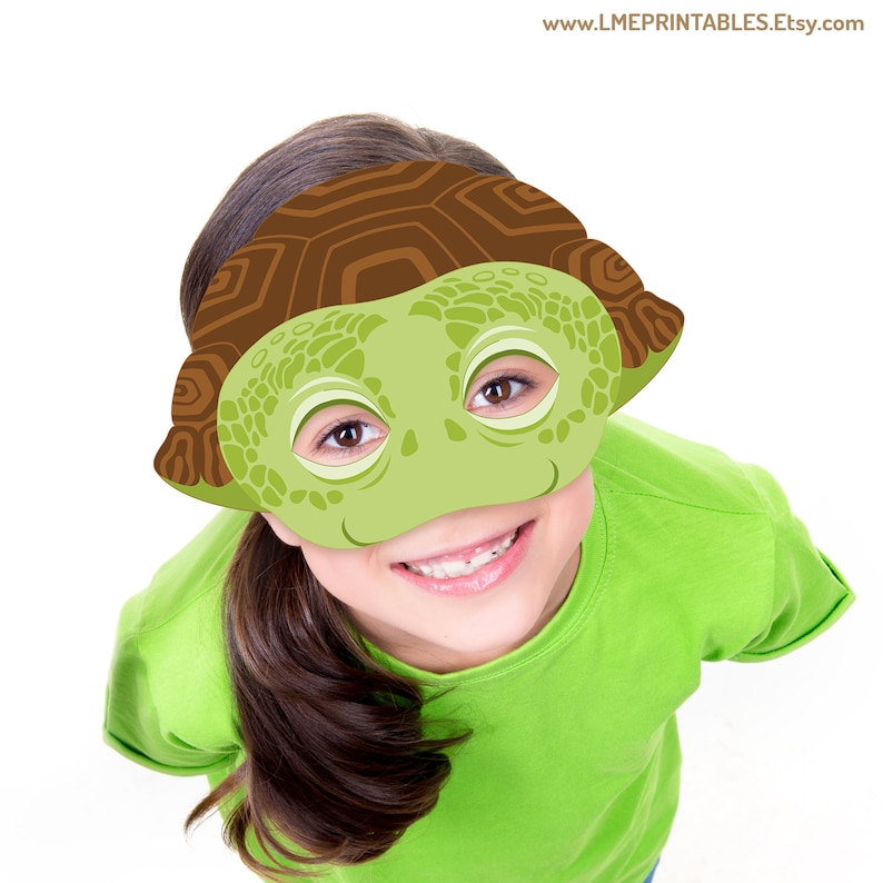 Tortoise Printable Mask Halloween Costume Animal Party Garden Turtle ...