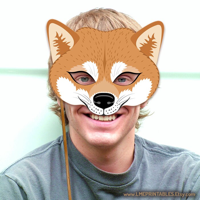Shiba Inu Dog Mask Printable Halloween Masks Crypto Coin Puppy - Etsy