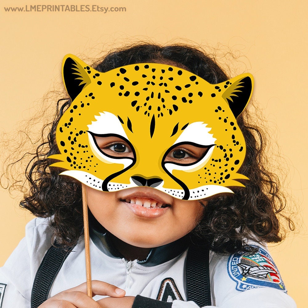Cheetah Mask Printable Halloween Costume Jaguar Leopard Animal Masks ...
