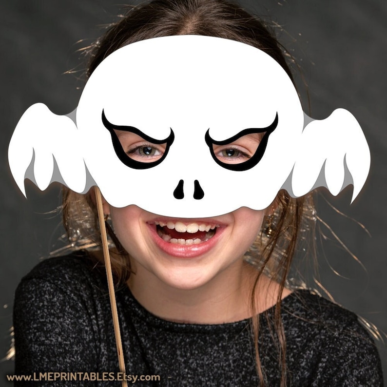 Ghost Skull Mask Printable Halloween Baby Costume Party Boo Paper Craft ...