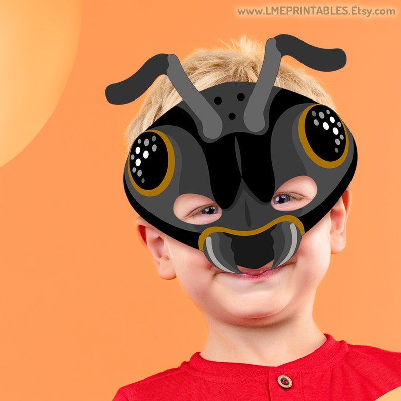 Ant Mask Printable Costume Black Insect Bug Crafts Halloween Activity ...