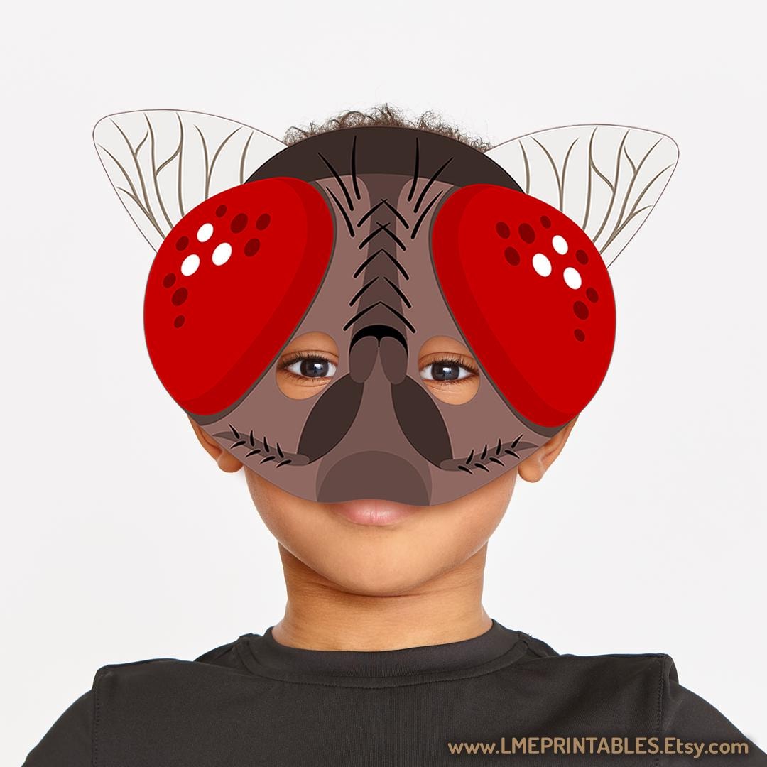 Fly Mask Printable Costume Halloween Housefly Insect Bug Craft Fruitfly ...