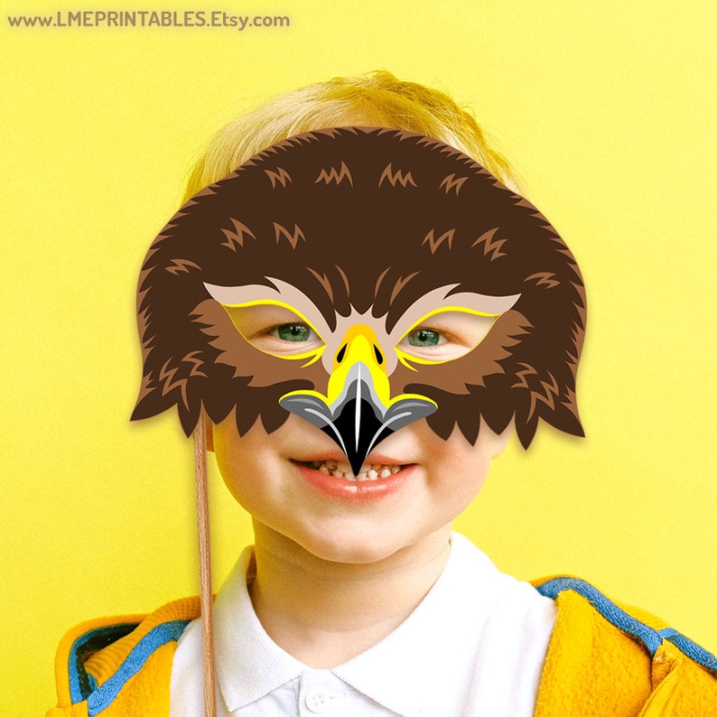 Falcon Hawk Mask Printable Golden Eagle Halloween Bird Prey Paper ...