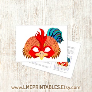 Rooster Mask Printable Halloween Costume Chicken Farm Animal Easter Kid ...