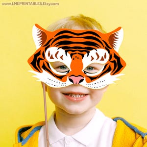 Tiger Mask Printable Halloween Costume Animal Masks Jungle Safari Party ...