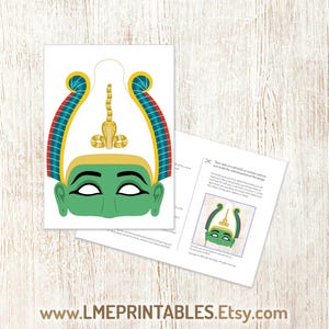 Osiris Mask Printable God Egyptian Costume Atef Crown Ancient Egypt ...