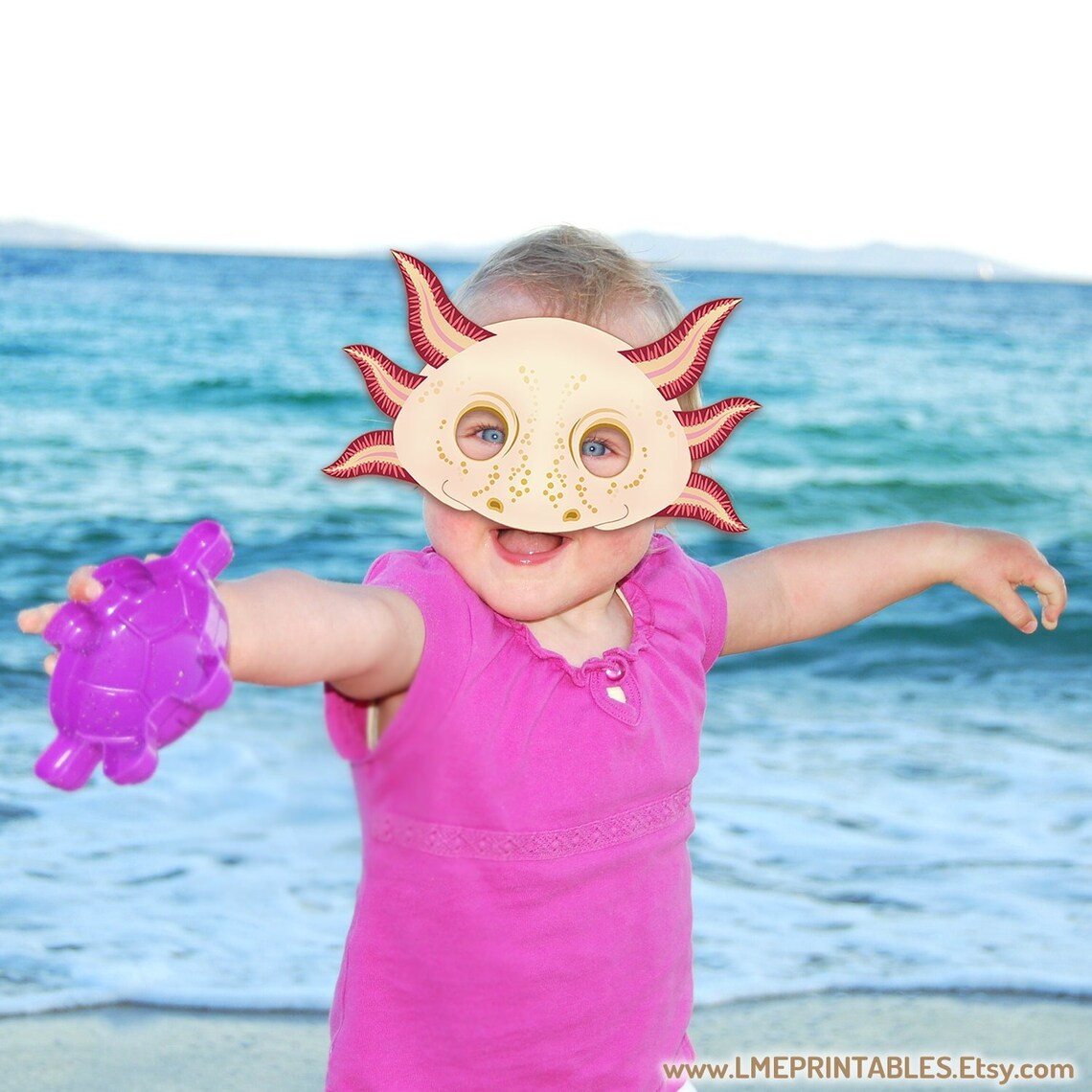 Axolotl Mask Printable Halloween Costume Albino Amphibian | Etsy