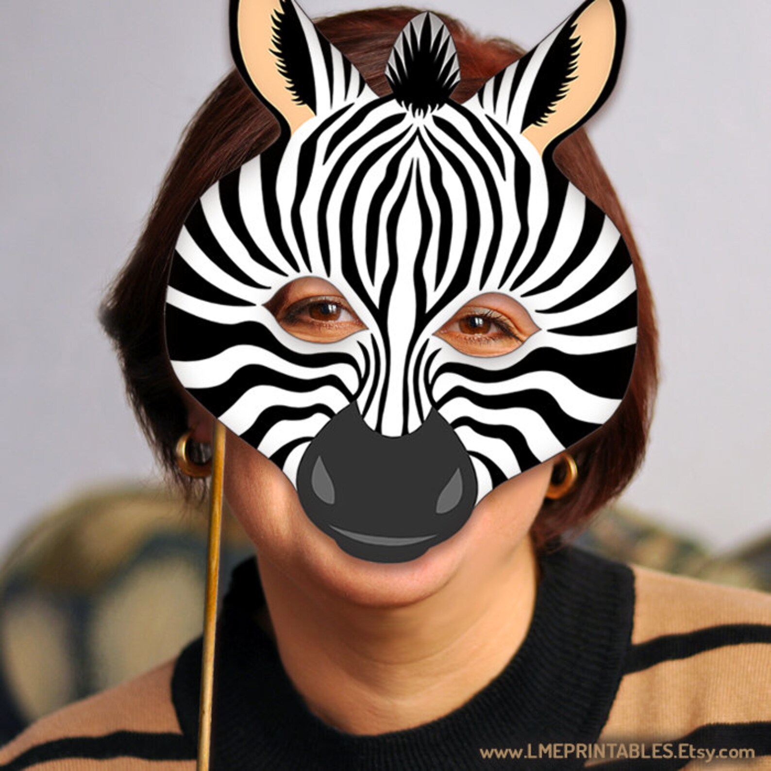 Zebra Mask Printable Safari Jungle Animals Masks Halloween | Etsy