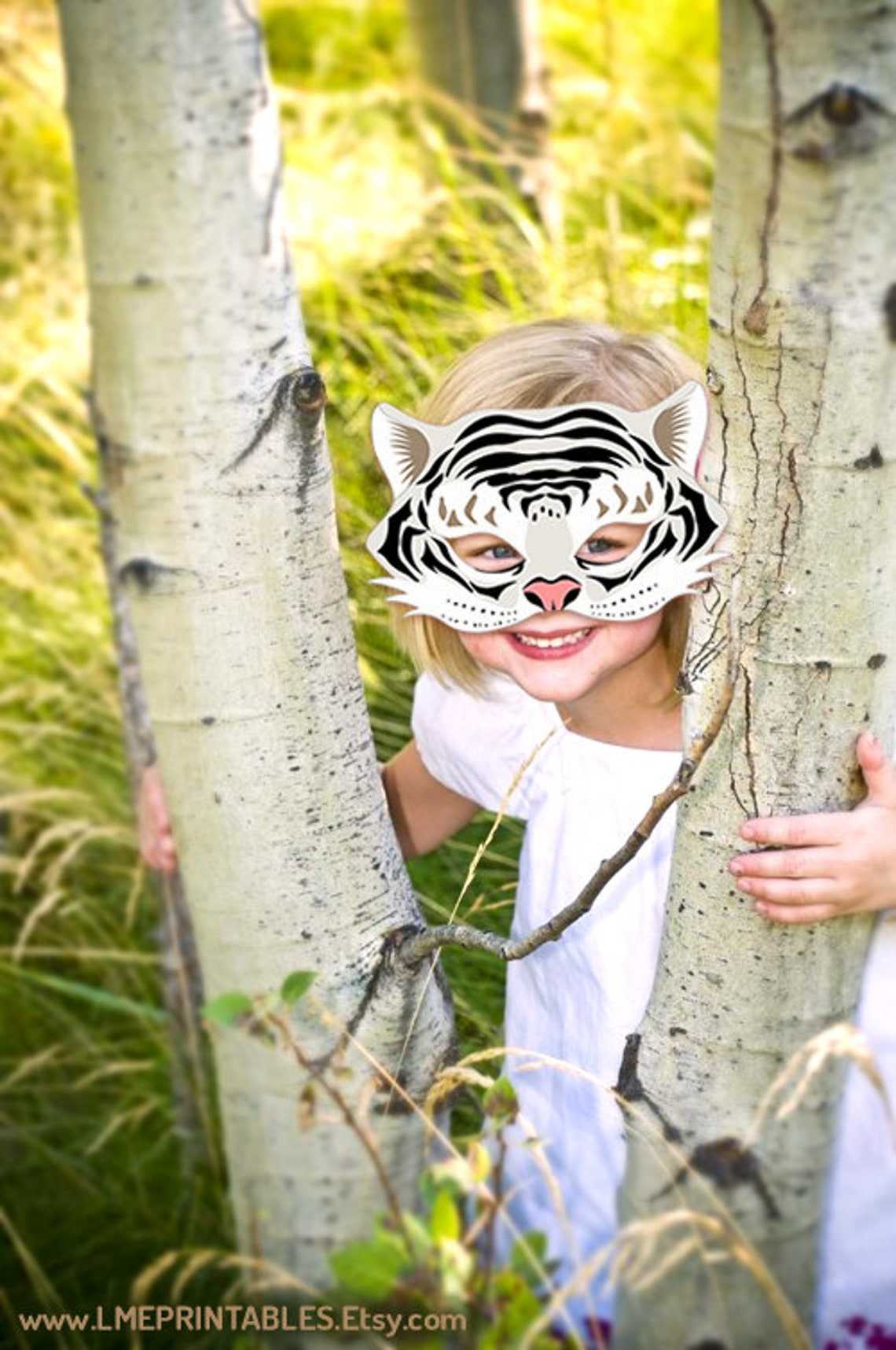 White Tiger Mask Printable Halloween Siberian Animal Masks - Etsy