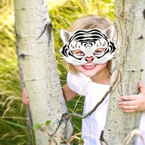 White Tiger Mask Printable Halloween Siberian Animal Masks - Etsy