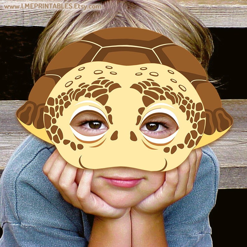 Turtle Printable Mask Sea Tortoise Costume Aquatic Animal Halloween ...