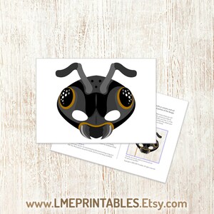 Ant Mask Printable Halloween Costume Black Insect Bug Craft Activity ...