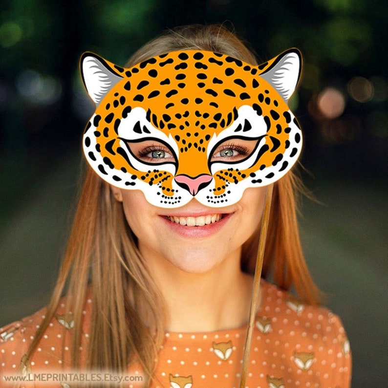 Jaguar Mask Printable Leopard Animal Halloween Costume - Etsy