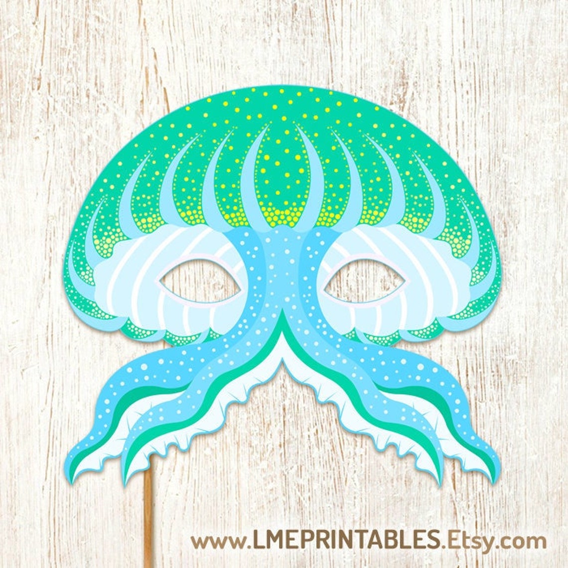Jellyfish Printable Mask Medusa Halloween Costume Sea Life - Etsy