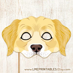 Golden Retriever Dog Mask Printable Costume Labrador Carnival Paper ...