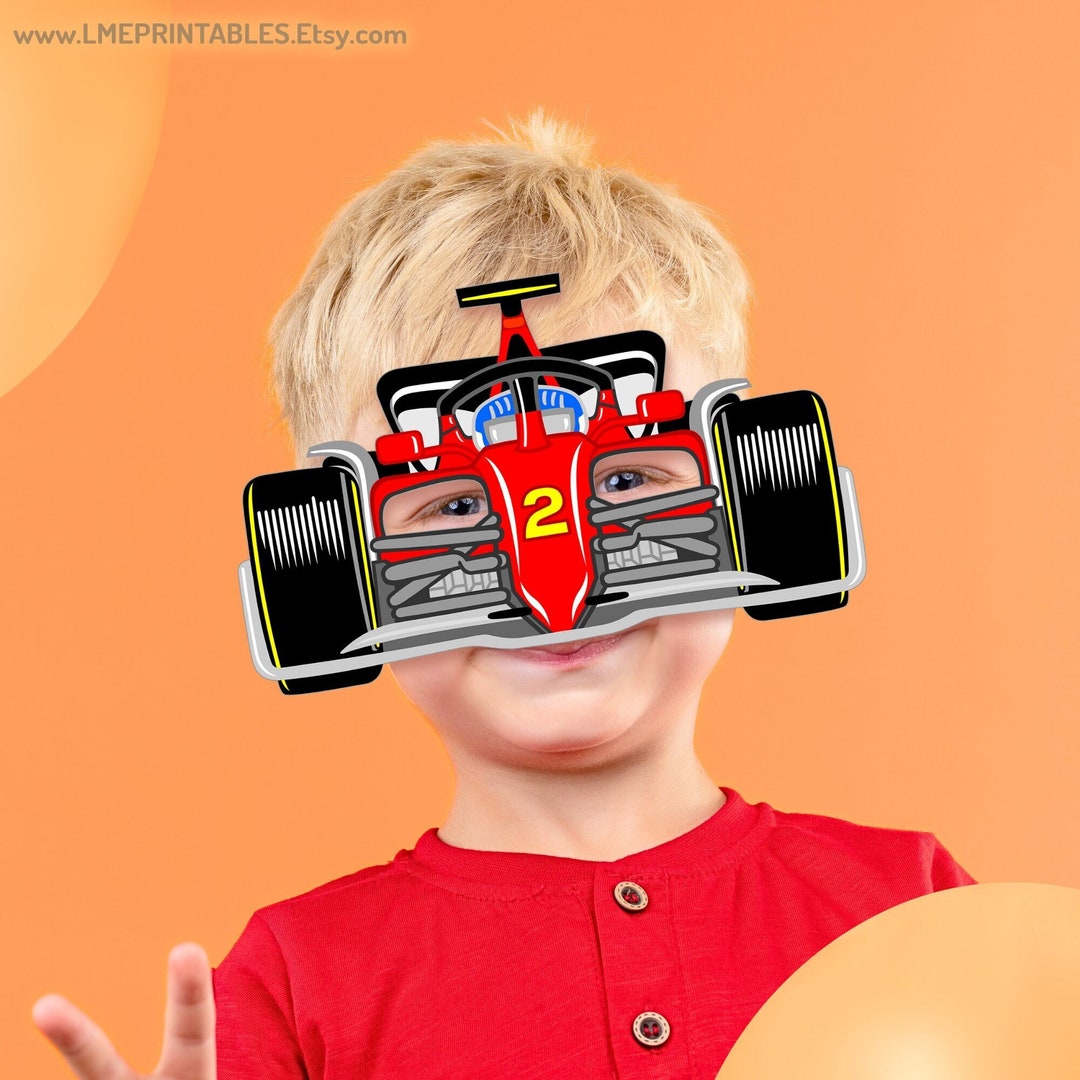 Race Car Mask Printable Formula 1 Carnival Costume Birthday Party Favor ...