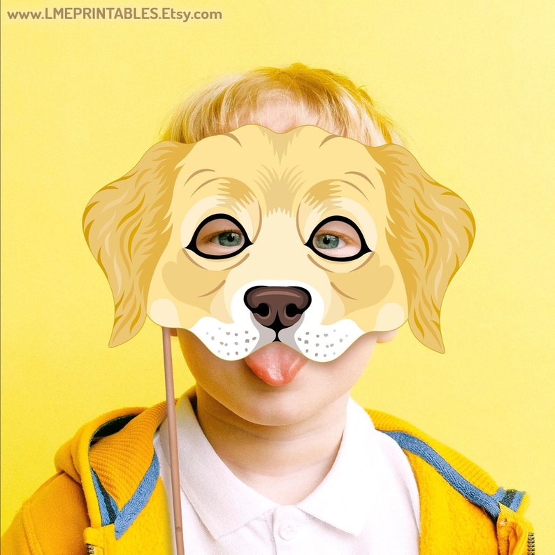 Golden Retriever Dog Mask Printable Costume Labrador Carnival Paper ...