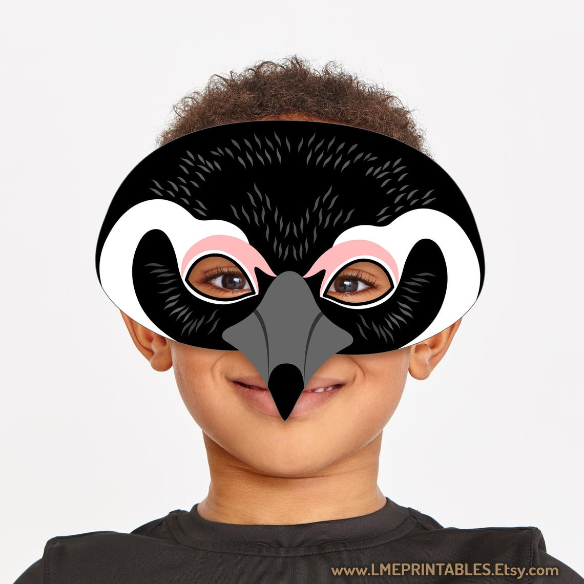 African Penguin Mask Printable Animal Halloween Paper Party Favor ...