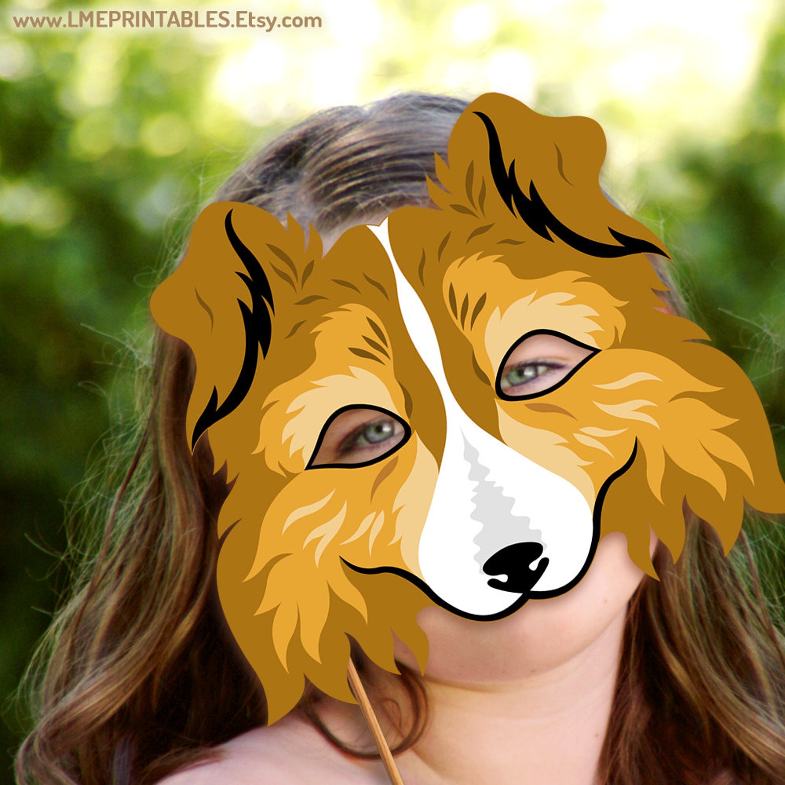 Collie Dog Mask Printable Halloween Animals Costume Kid Adult - Etsy