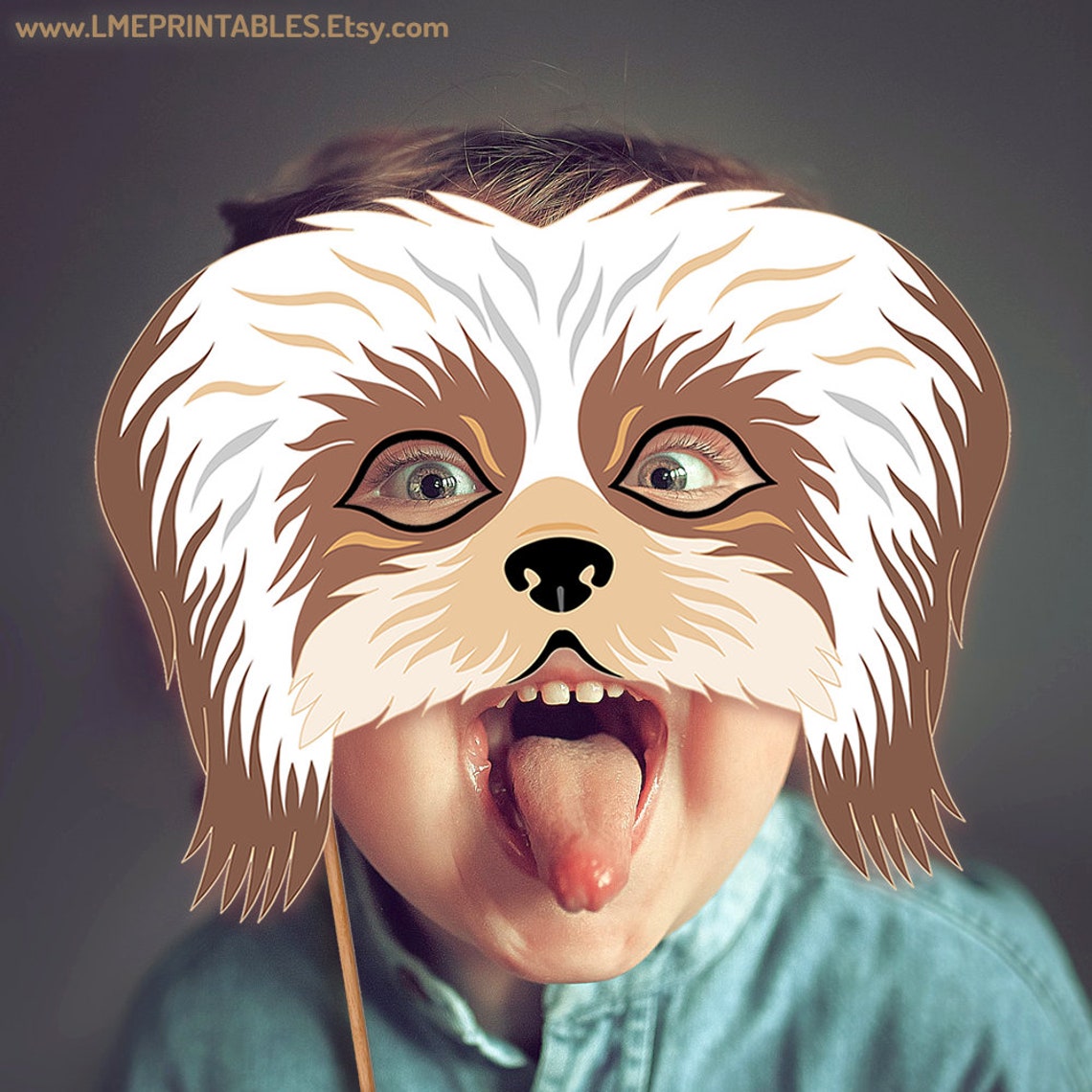 Shih Tzu Dog Mask Printable Halloween DIY Costume Masks Toy - Etsy