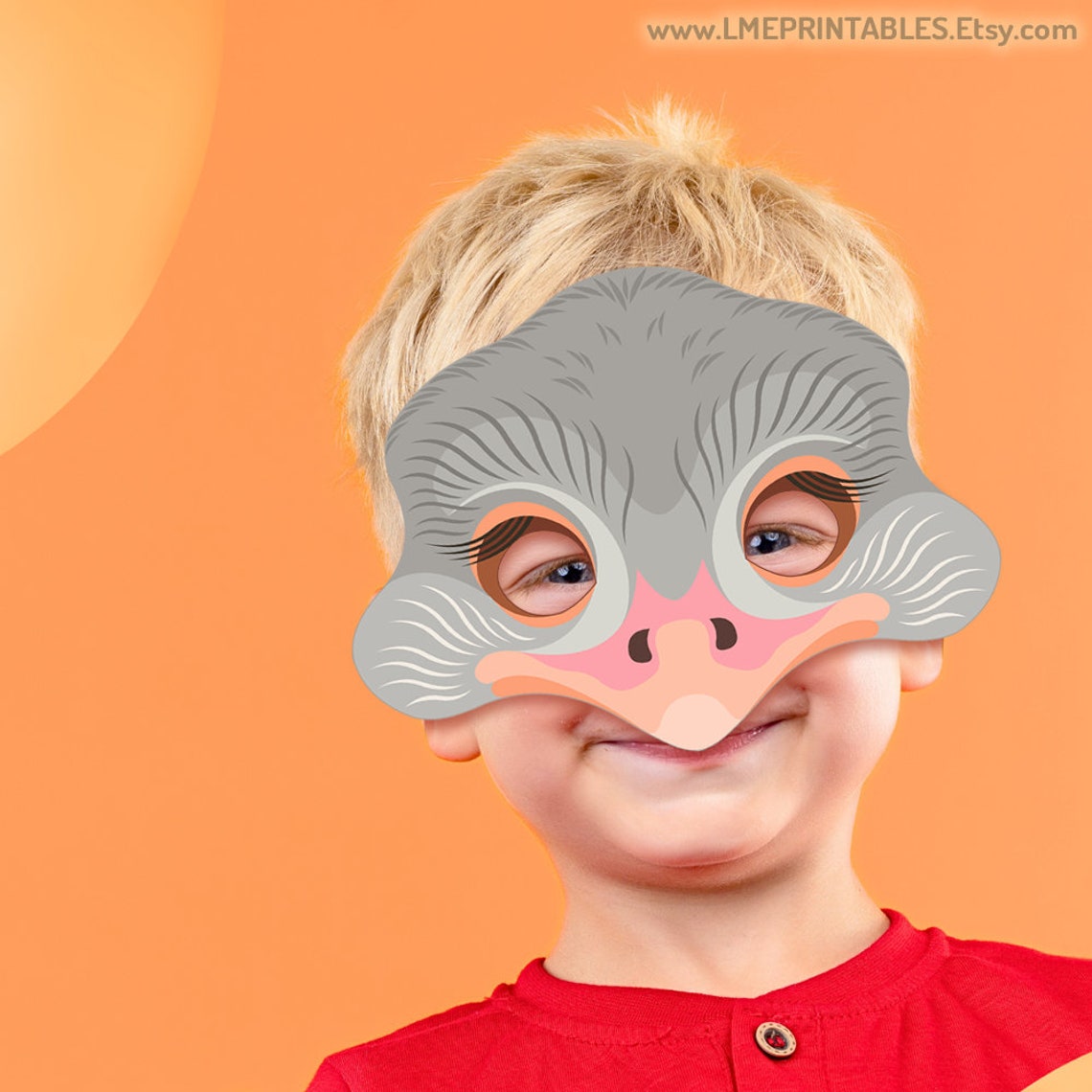 Ostrich Mask Printable Halloween Costume Animal Bird Emu Paper - Etsy
