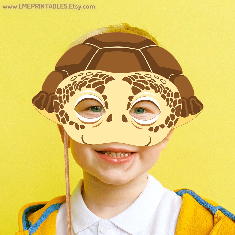 Turtle Printable Mask Sea Tortoise Costume Aquatic Animal Halloween ...