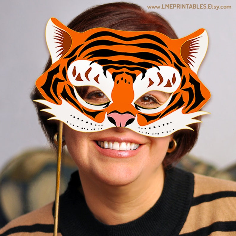 Tiger Mask Printable Halloween Costume Animal Masks Childrens - Etsy