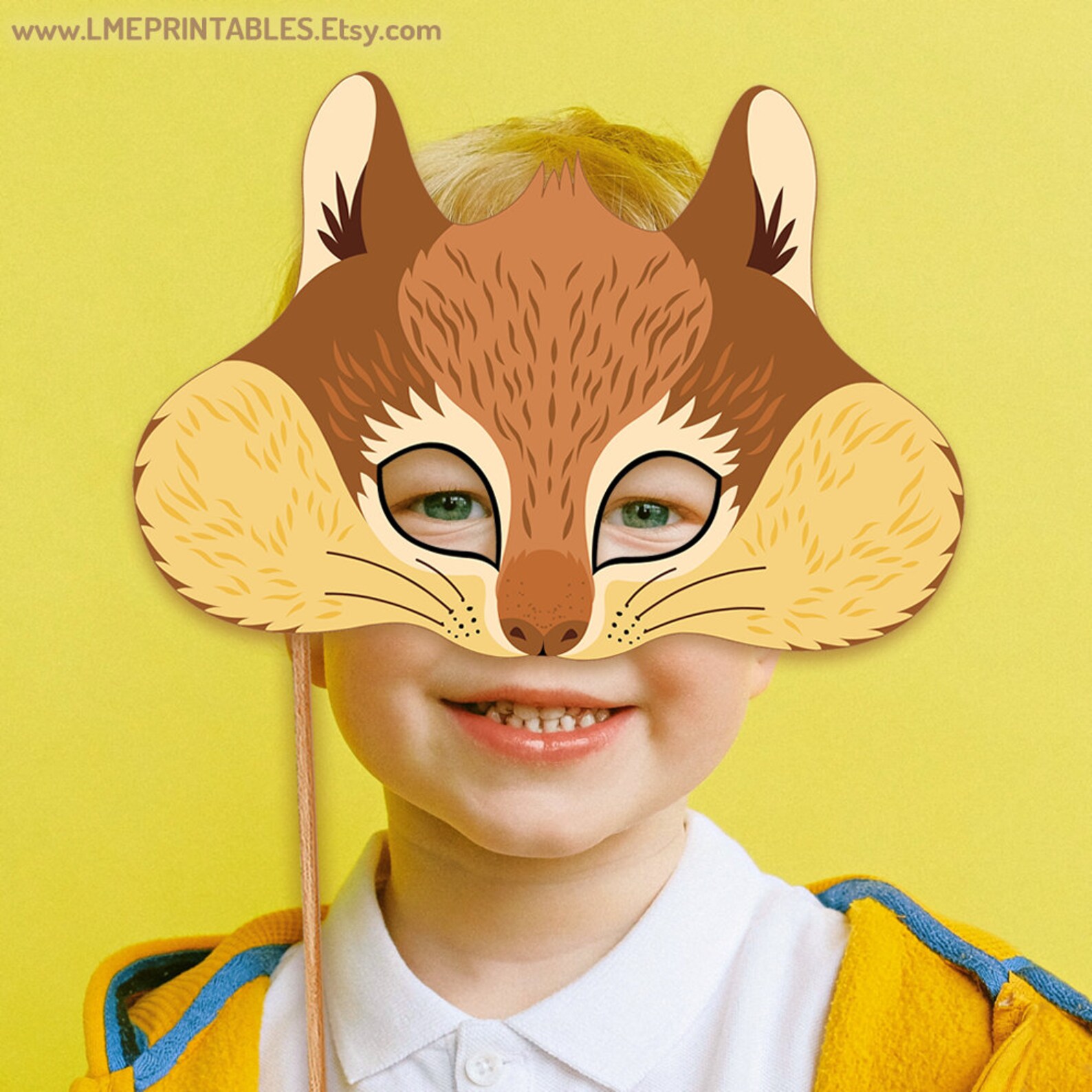 Squirrel Printable Mask Chipmunk Rodent Halloween Costume DIY - Etsy